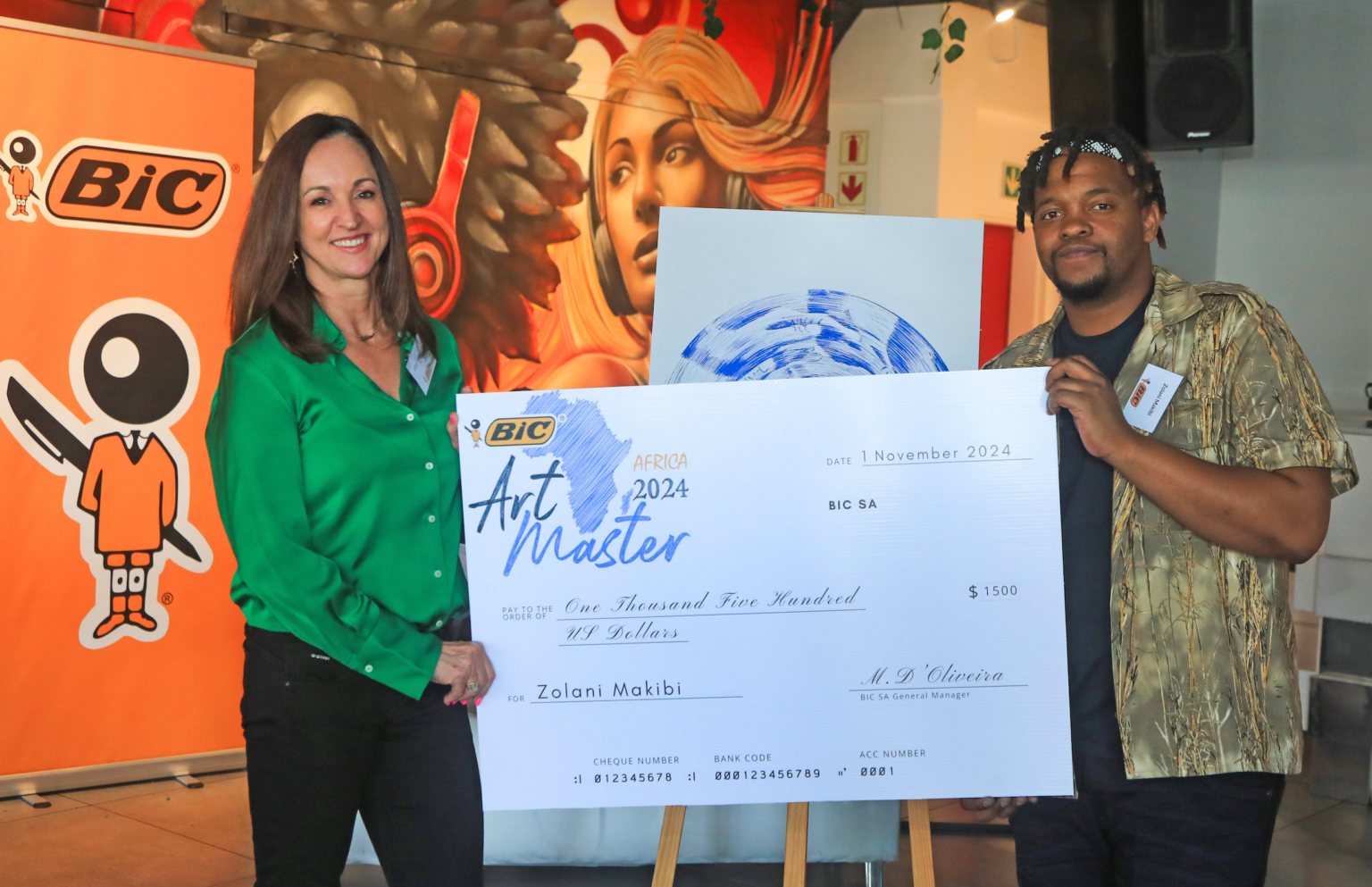 BIC NAMES 2 SOUTH AFRICANS AS ART MASTER BALLPOINT WINNERS - Between 10and5